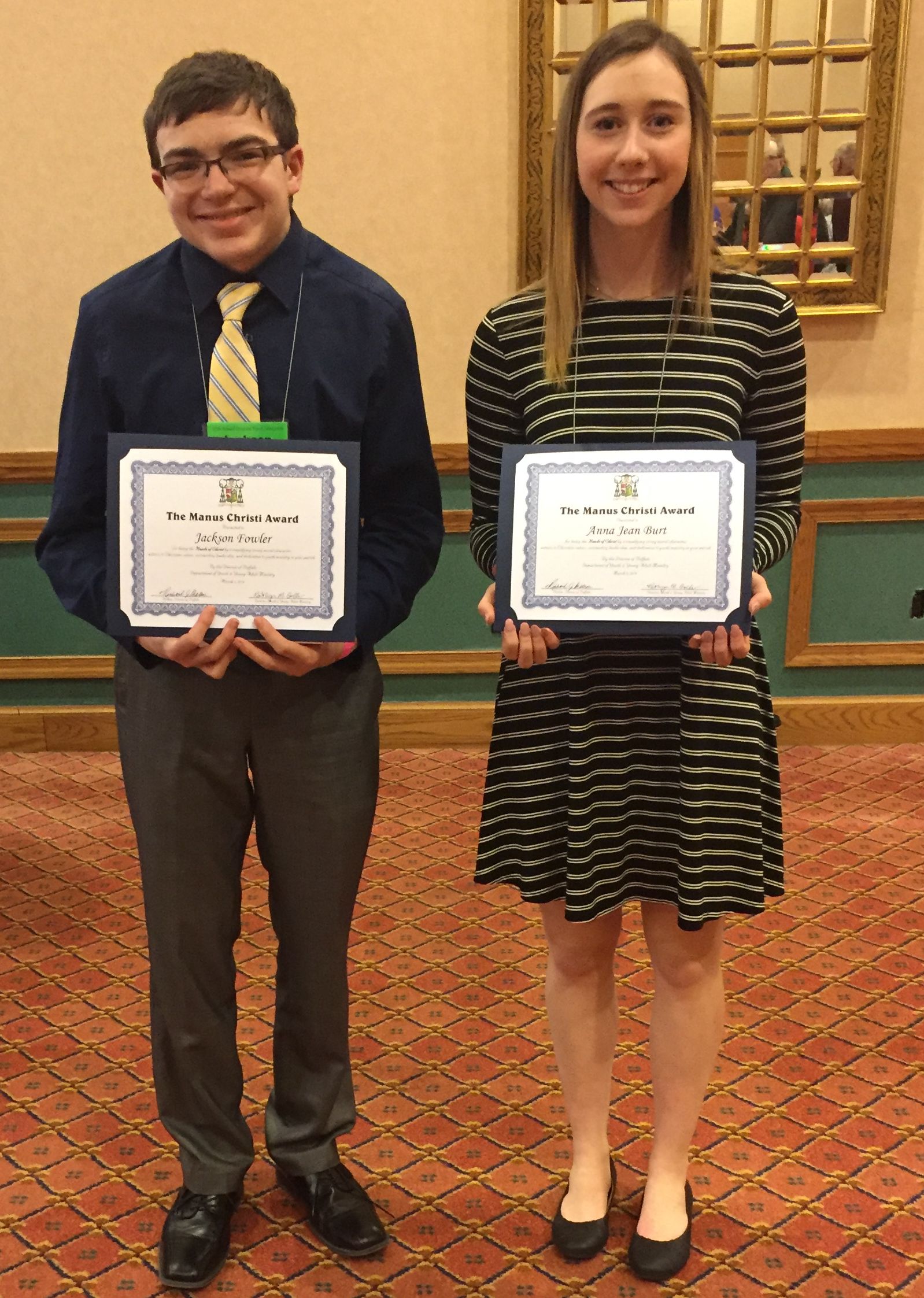 Seniors Received Manus Christi Award | News, Sports, Jobs - Post Journal